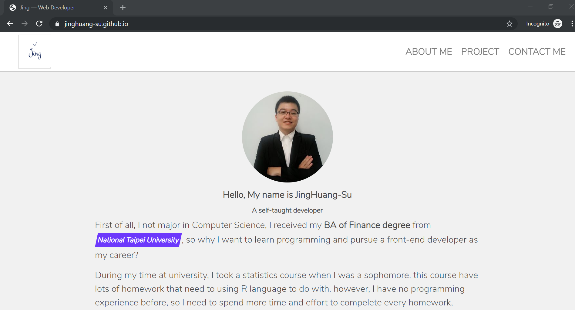 Jing — Web Developer